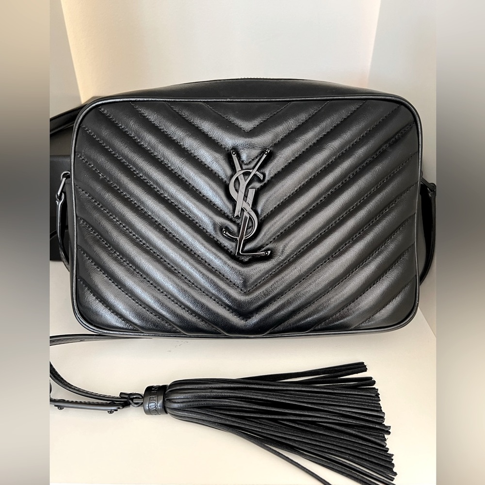 Ysl Lou Camera Bag In Quilted Leather Black On Black … - Gem